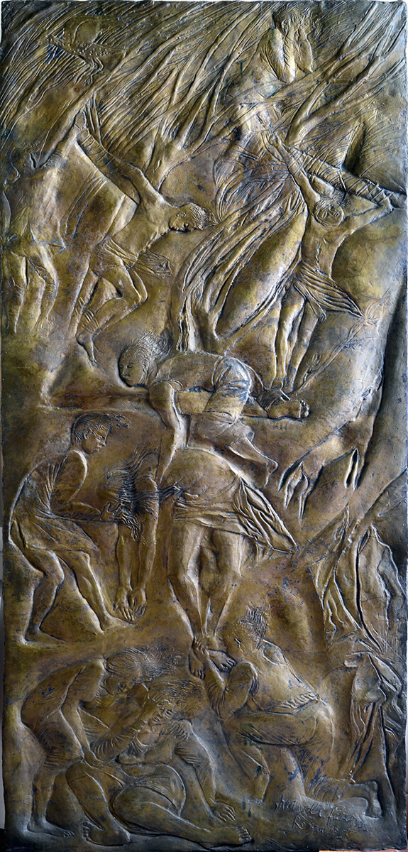 Pericle Fazzini. Deposizione, 1946. Bassorilievo in bronzo, cm. 180,5 x ...